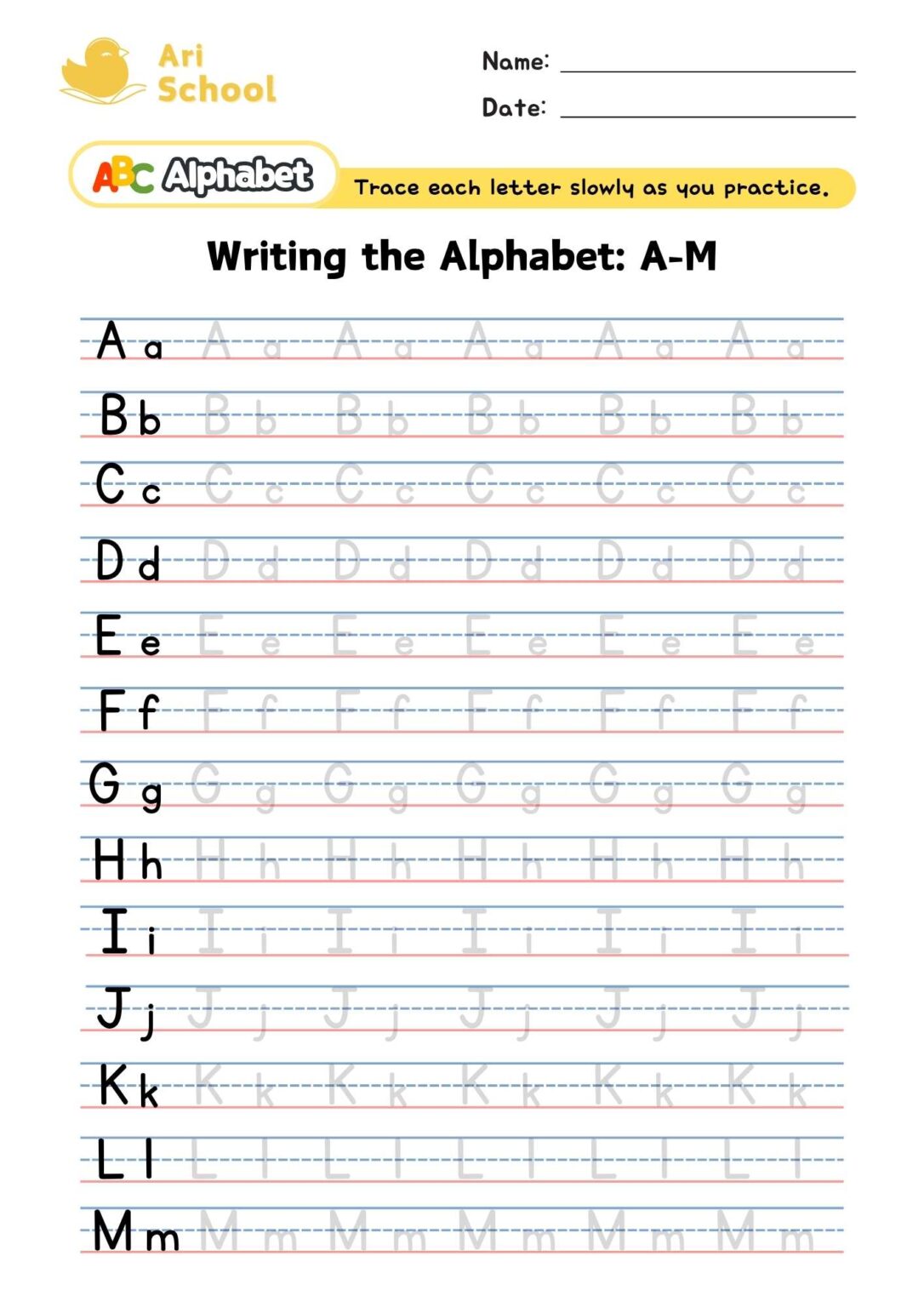 Alphabet Writing | A to Z - Arischool