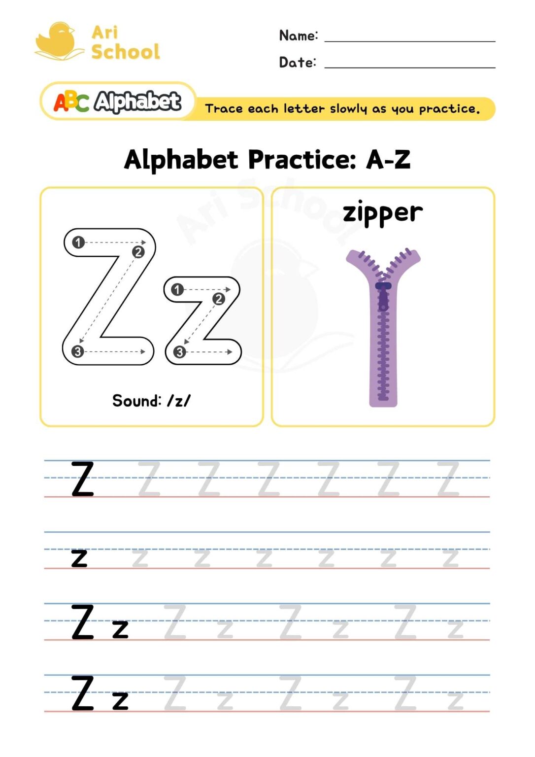 Alphabet Uppercase Writing - Arischool